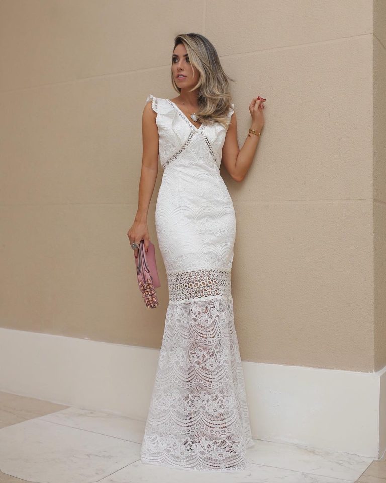 Vestido longo de renda: 80 modelos incríveis para usar em diversas ocasiões