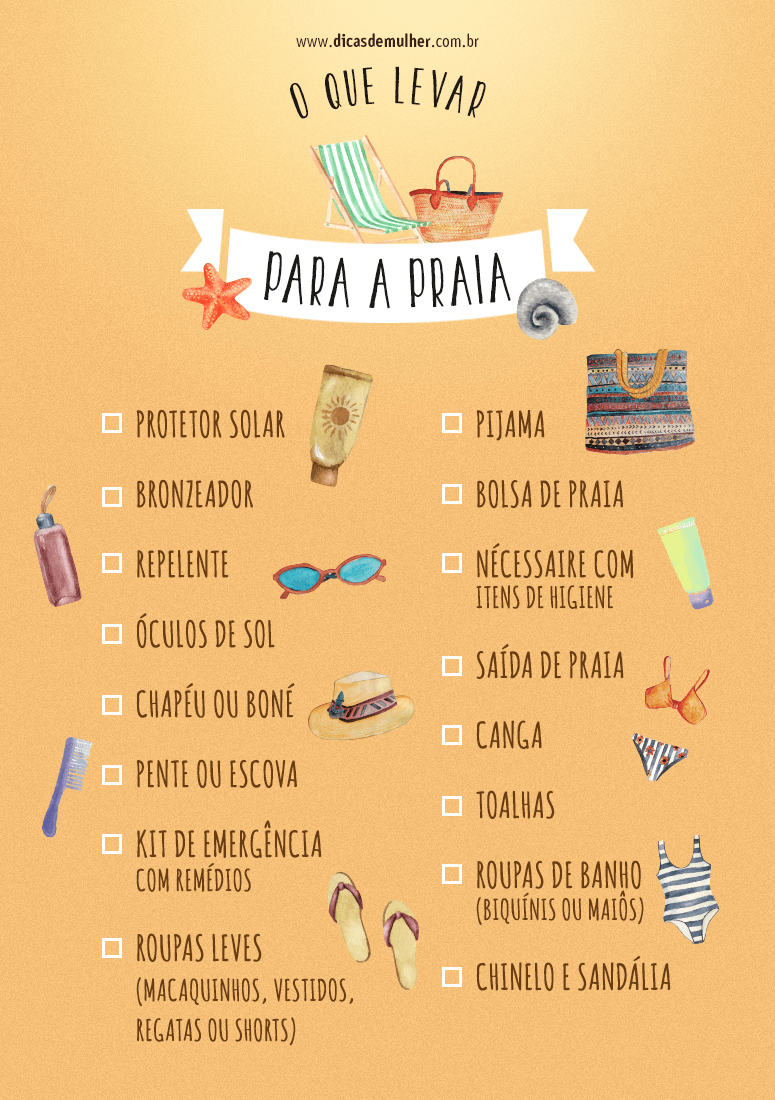 O que levar para praia: checklist básico + 5 dicas para curtir a viagem O que levar para praia: checklist básico + 5 dicas para curtir a viagem