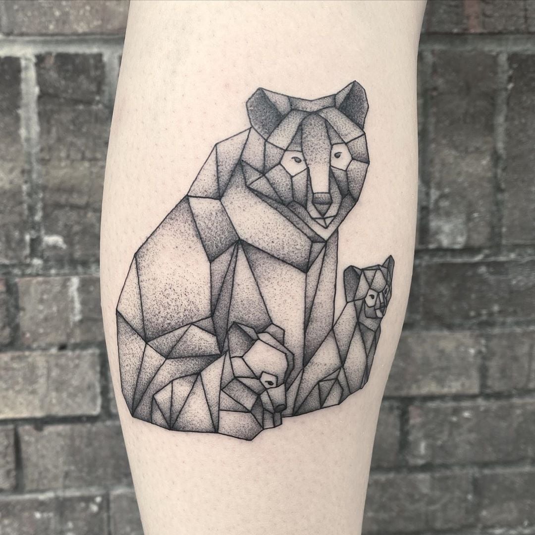 Tatuagem Geometrica De Urso