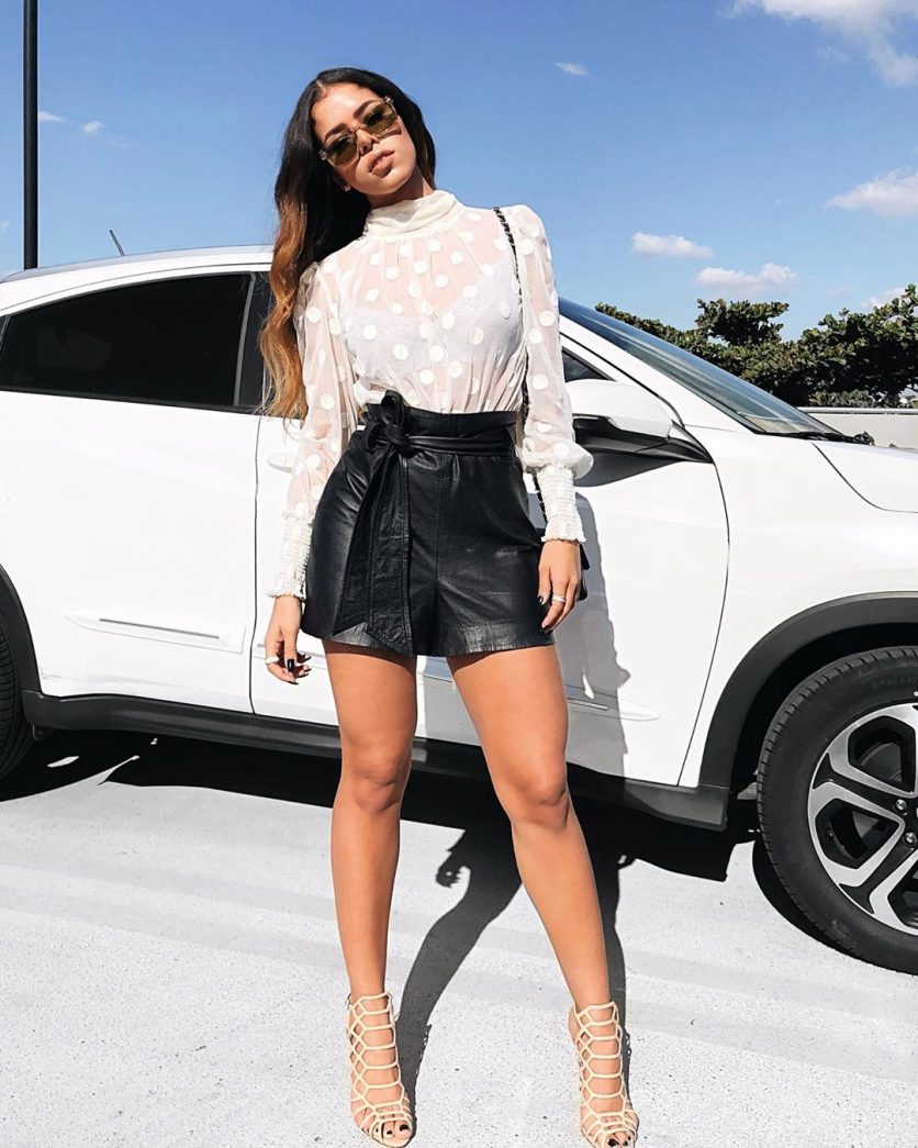 Como usar shorts de couro: 25 looks poderosos para se inspirar