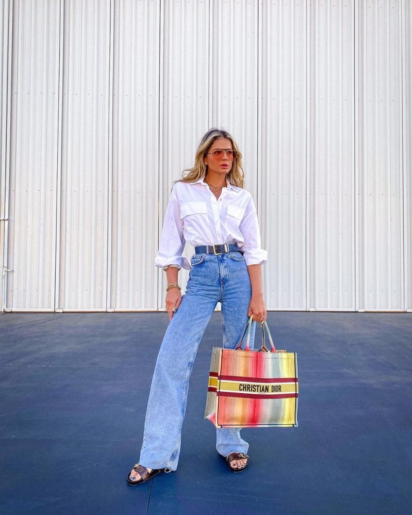 Calça wide leg jeans: 30 looks para você de inspirar e achar a sua
