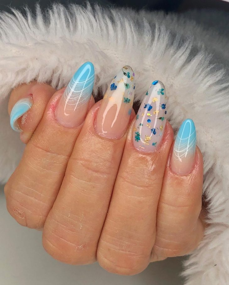 Unhas em gel azul: 55 inspirações e tutoriais